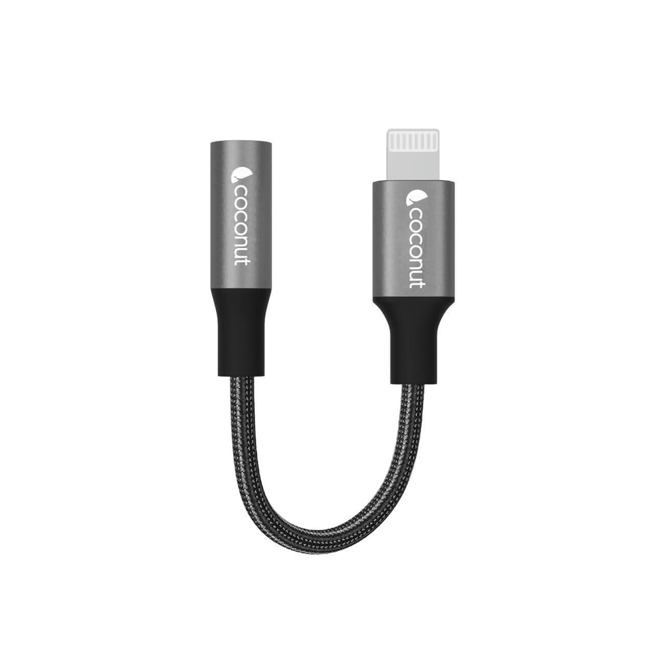 Coconut AC02 Lightning to 3.5mm AUX Adapter Connector, High Quality Au – HalfPe