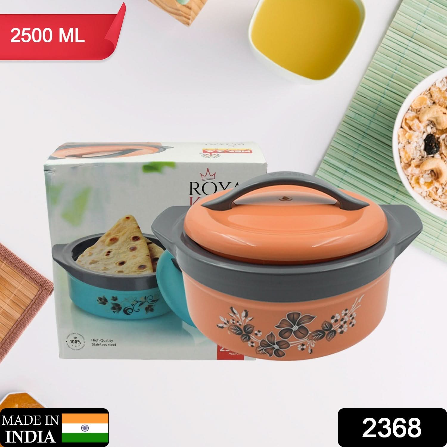 Casserole Box with Inner Steel Casserole Hot Pot Chapati Box For Roti ...