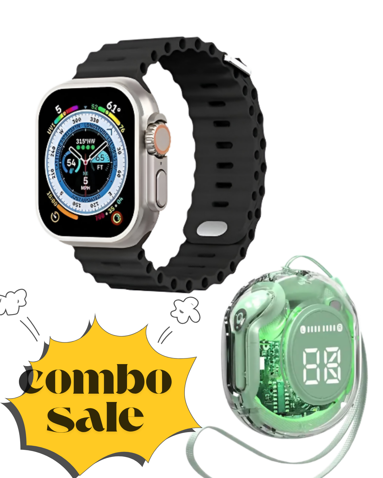 T800 Ultra 2 + Ultrapods Pro Plus VIP (Combo Pack) – HalfPe