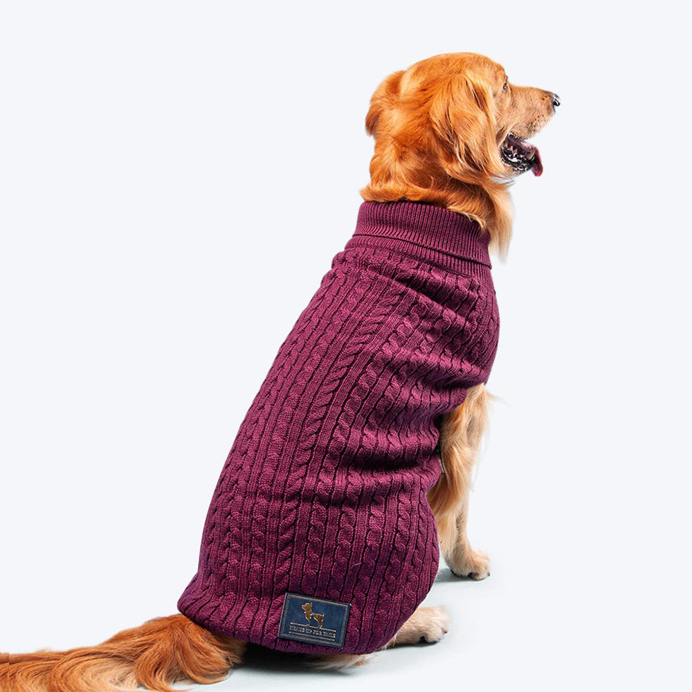 HUFT Cable Knit Dog Sweater - Mauve – HalfPe