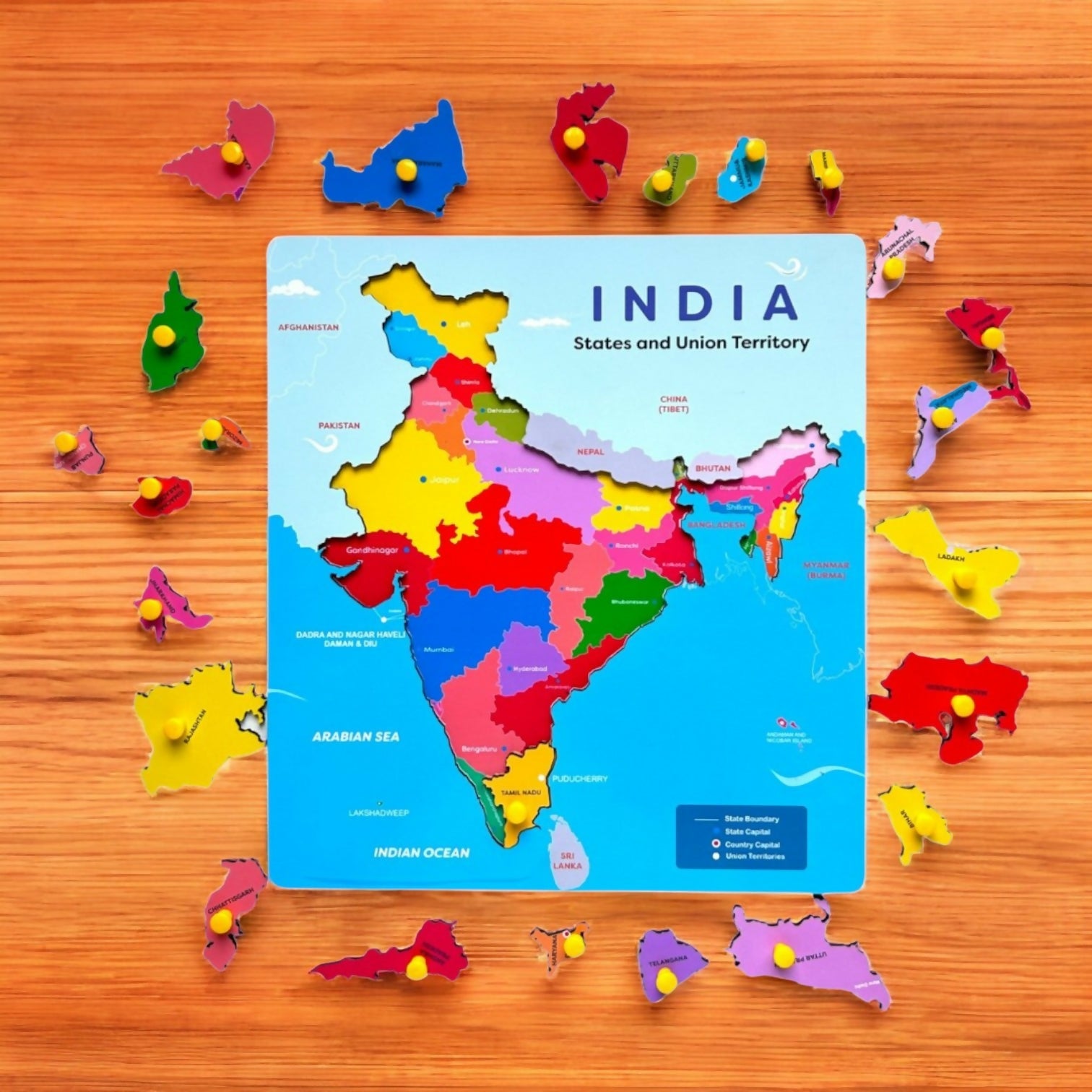 Indian Map Peg Puzzle – Interactive Geographical Learning – HalfPe