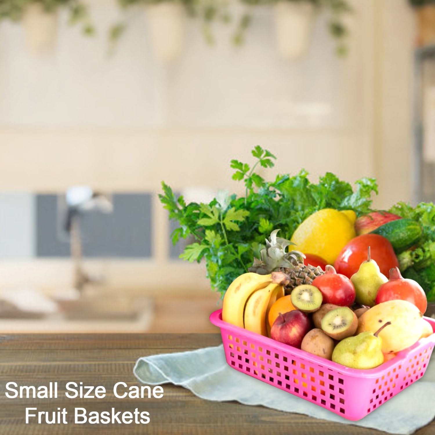 Plastic Small Size Cane Fruit Baskets – HalfPe