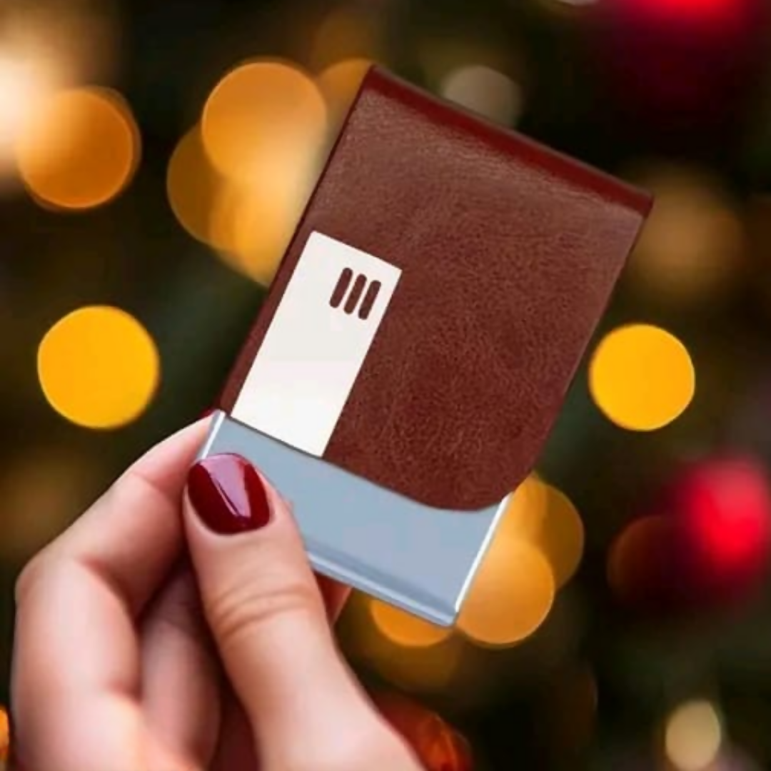 Metal Card Holder of Brown Steel ATM & Credit Card Organizer with Secu ...