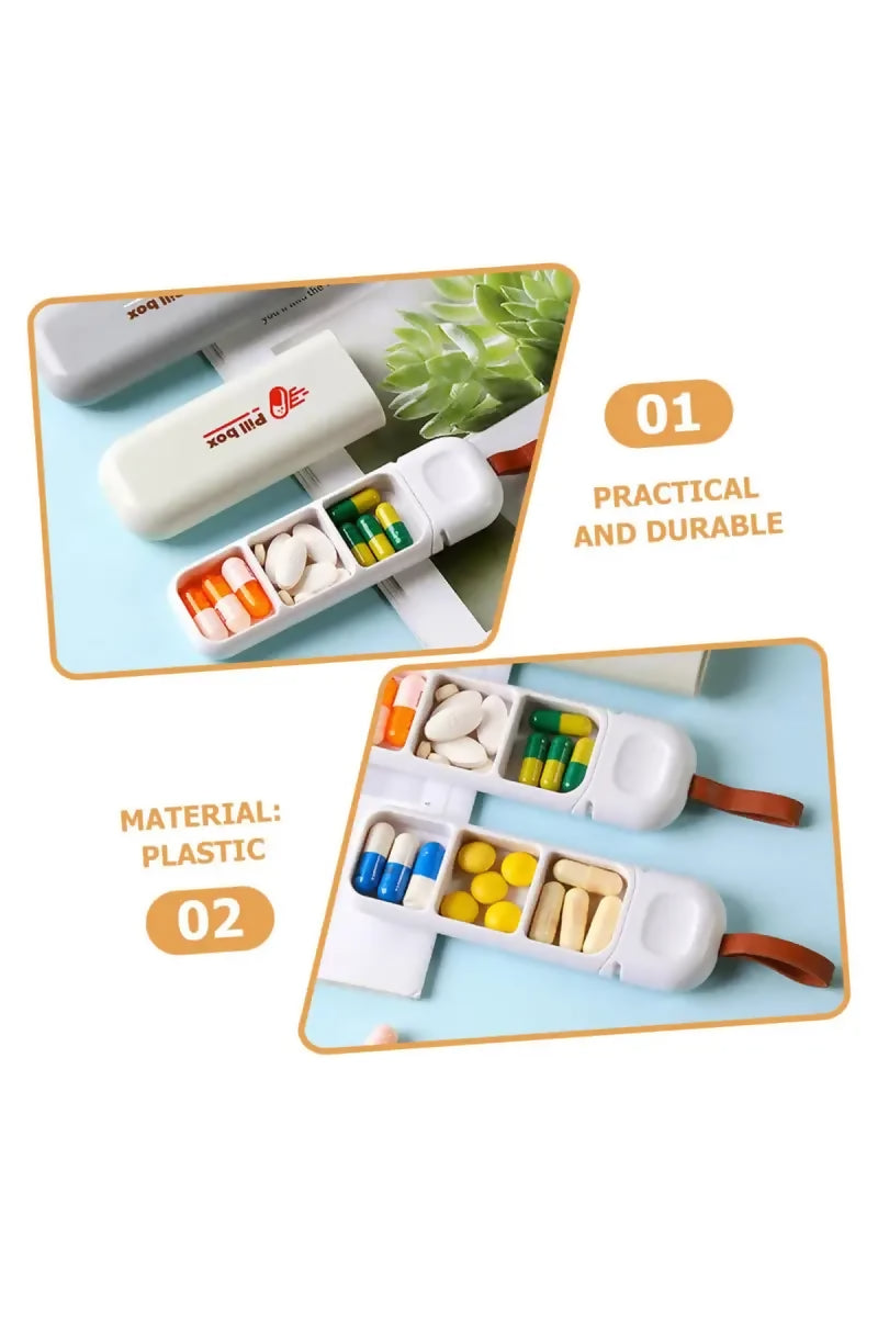 Plastic Portable 3 Compartments Pill Box - Pack of 1 – HalfPe