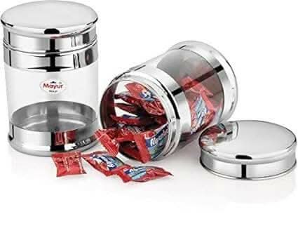 Mayur Gold Stainless Steel Storage Jar Steel Container set | Matte Can – HalfPe