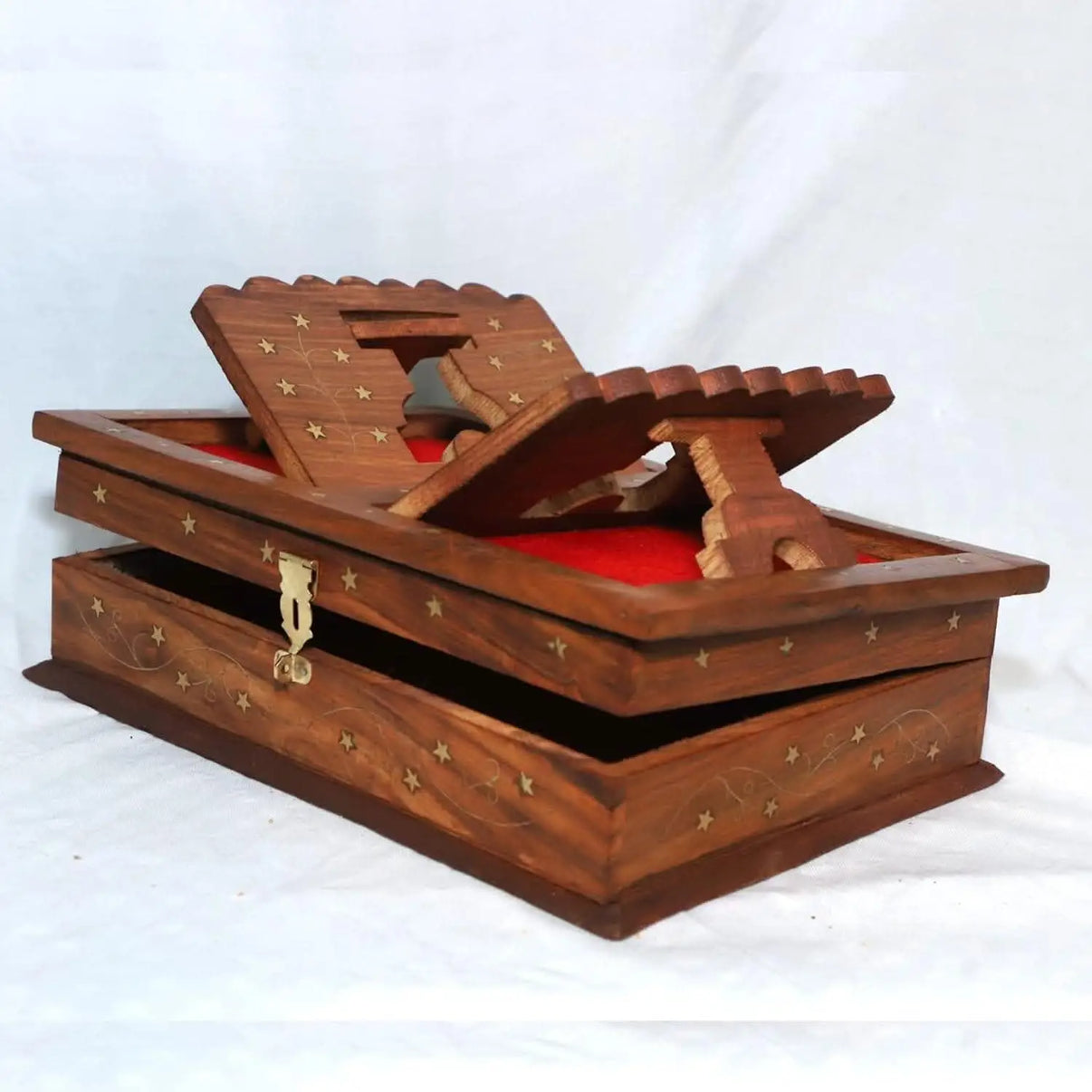 Santarms Wooden Geeta Stand for Hanuman Chalisa Book (Natural Wooden ...